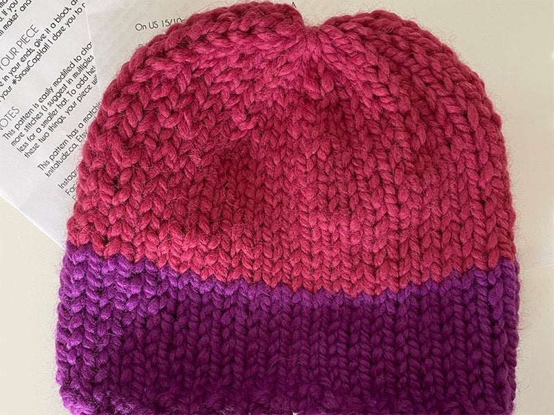 Snow Cap Hat by Chantal from Knitatude - Knotions Magazine