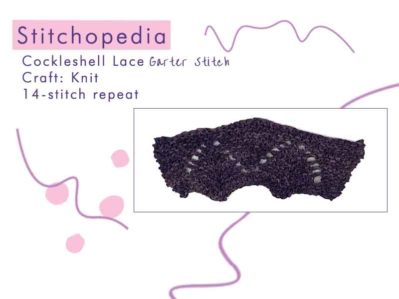 Cockleshell Lace (garter stitch) - Knotions Magazine