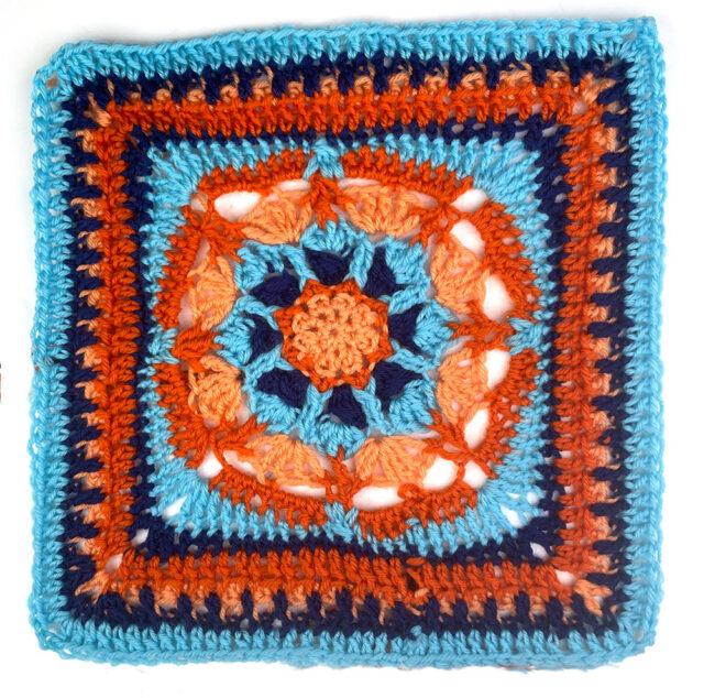 Free Fans and Clusters Crochet Square | Year of Color 2026 June